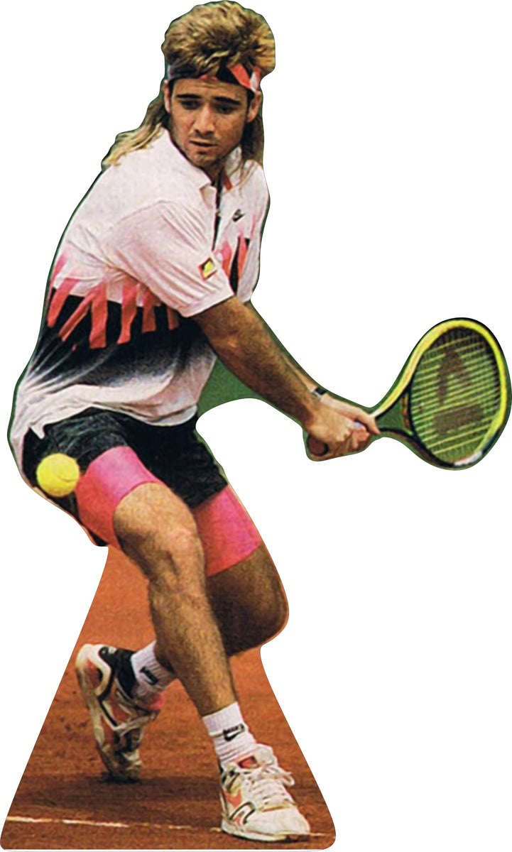 ANDRE AGASSI TENNIS CHAMPION - 71" TALL LIFE SIZE CARDBOARD CUTOUT STA ...
