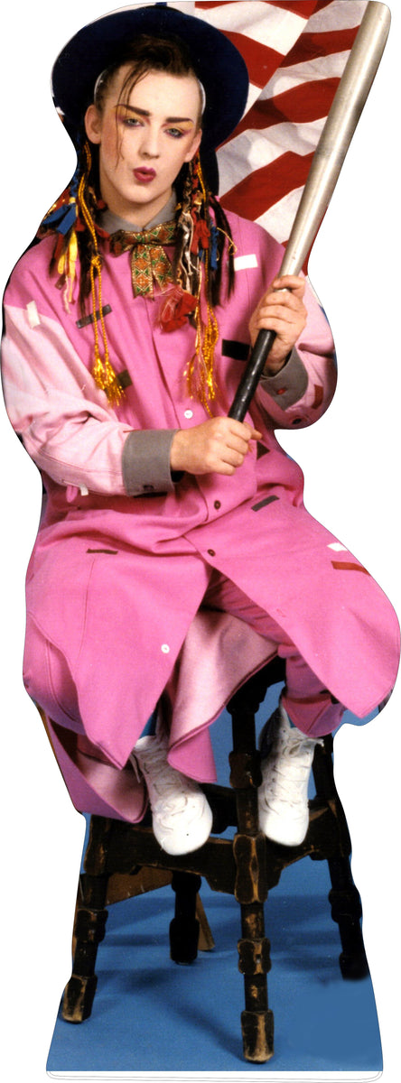 BOY GEORGE - FLAG - 80's-90's- 71"TALL LIFE SIZE CARDBOARD CUTOUT STAN ...