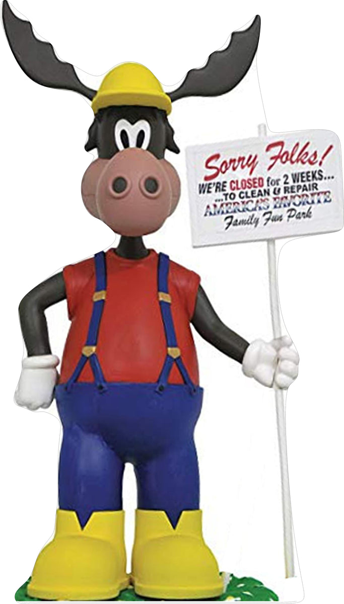 MARTY MOOSE GREETER AT WALLEY WORLD - 80's- 80"TALL LIFE SIZE CARDBOAR ...
